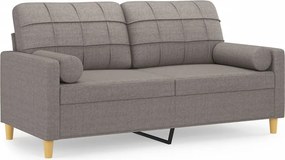 2místná pohovka s polštáři taupe 140 cm textil 3200789