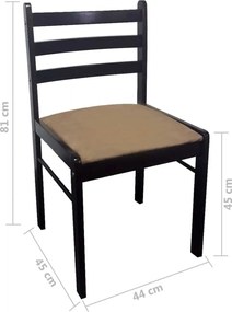vidaXL Jídelní židle 2 ks masivní kaučukovníkové dřevo a samet [242028] Barva: Hnědá
