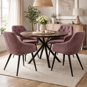 Designové křeslo, tmavě růžová Velvet látka, VERIO NEW