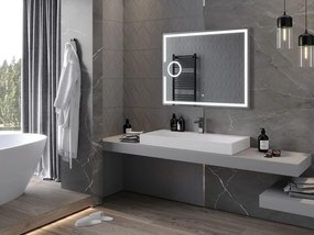 Mexen Onyx, LED koupelnové zrcadlo s podsvícením a kosmetickým zrcátkem 100x80 cm, 6000K, ochrana proti zamlžování, 9813-100-080-611-00