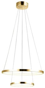 Zlaté závěsné LED svítidlo Lune kulaté 50cm 40W  - Candellux