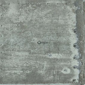 Vliesová tapeta na zeď zelená, imitace kovových desek s nýty 337228, Matières - Metal, Origin