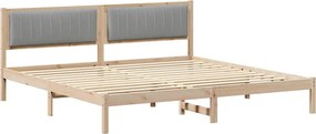 Rám postele Světle šedá 200 x 200 cm Masivní borové dřevo 3394238