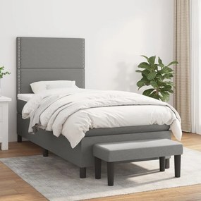 Box spring postel s matrací tmavě šedá 100 x 200 cm textil 3136494