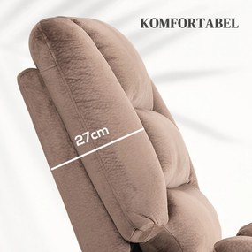 HOMCOM TV křeslo se stojanem, elektrické polohovací křeslo, s masážní funkcí, funkcí polohování, vyhřívání, polyester, 90x93x110cm | Aosom