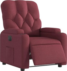 Elektrické polohovací křeslo vínové textil 3204689