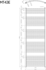 Mereo Mereo, Otopný žebřík oblý, bílý, elektrický, MT43E