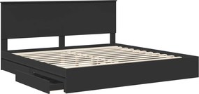 Postel s úložným prostorem Černá 200 x 200 cm Kompozitní dřevo 3411174