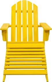 Zahradní židle Adirondack s podnožkou masivní jedle žlutá 315864