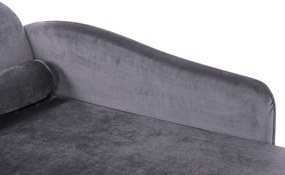 Lenoška čalouněná tmavě šedým sametem LUIRO Beliani