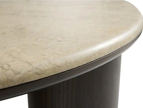 Kulatý konferenční stolek s mramorovou deskou v tmavě přírodní barvě ø 90 cm Piazze – Unique Furniture