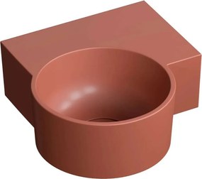 OMNIRES Ovo M+ - Umývátko 34x35 cm, bez přepadu, bez otvoru pro baterii, pravé, červená OVO335UWPTE
