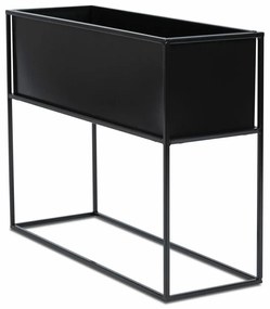 KOVOVÝ KVĚTINÁČ SE STOJÁNEM RECT 50X24X64 CM ČERNÁ
