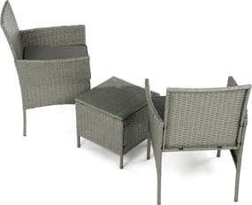Zahradní set RELAXPOINT 1+2 - šedý polyratan / kovová konstrukce