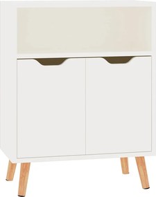 Příborník bílý s vysokým leskem 60x30x72 cm kompozitní dřevo 326828