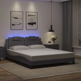 Rám postele Viana s LED bez matrace šedý 160 x 200 cm 3214032