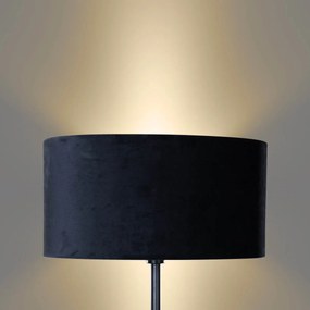 Stojací lampa černá s oválným sametovým stínítkem 50 cm - Simplo