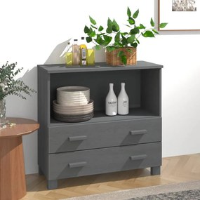 Příborník HAMAR tmavě šedý 85 x 35 x 80 cm masivní borovice 340498
