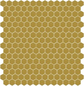 Hisbalit Skleněná mozaika hnědá Mozaika 307A SATINATO hexagony 2,3x2,6 (33,33x33,33) cm - HEX307ALH