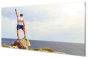 akrylový obraz Muž mořská oblohy 100x50 cm