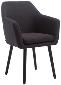 Jídelní židle Utrecht látka, nohy černé - Černá