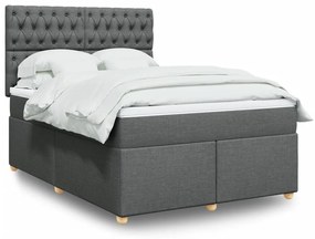 Box spring postel s matrací tmavě šedá 160x200 cm textil 3291339