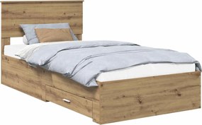 Rám postele s čelo Dub artisan 100 x 200 cm Kompozitní dřevo 3410939