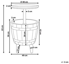 Chladící barový stolek ⌀ 48 cm šedý SILG Beliani