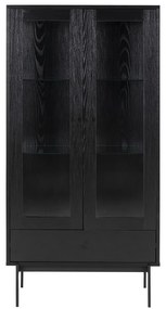 Černá vitrína v dekoru jasanu 75x152 cm Angus - Actona