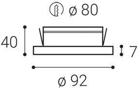 LED2 2050131D Static, zápustné svítidlo se saténovým difusorem, 7W 3000K stmívatelné DALI, průměr 9,2cm, IP44