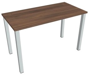 Stůl pracovní rovný 120 cm hl. 60 cm - Hobis Uni UE 1200 Dekor stolové desky: ořech, Barva nohou: Stříbrná