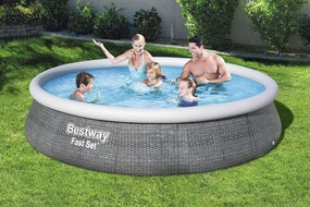 BESTWAY Fast Set Rattan Bazén 396 x 84 cm, kartušová filtrace 57376