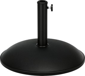 Stojan na slunečník Outsunny z nerezové oceli s rukojeťmi, polokruhový držák na slunečník, zátěž pro slunečníky Ø3.8-Ø4.8 cm, pro balkon, terasu, zahr