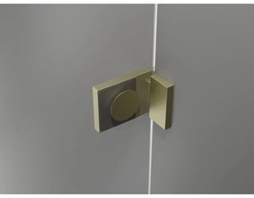 Mexen Lunar, L pětiúhelníkový sprchový kout s pravým sklonem 90 x 90 cm, 8mm čiré sklo, zlatý matný profil, 831L-090P-090L-55-00-P