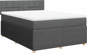 Box spring postel s matrací tmavě šedý 140 x 190 cm textil 3287452