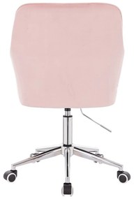 LuxuryForm Křeslo AMALFI VELUR na stříbrné podstavě s kolečky - růžové