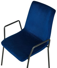Sada 2 sametových židlí tmavě modré JEFFERSON Beliani