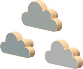 Světle modré nástěnné háčky v sadě 3 ks z bukového dřeva Cloud – Cam Cam Copenhagen