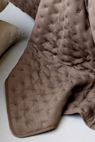 Měkká hnědá prošívaná deka / přehoz Aix Soft – 180*130 cm