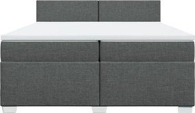 Box spring postel s matrací tmavě šedá 200x200 cm textil 3288289