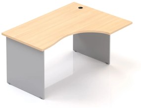 NABYTEK-DESIGNOVY.CZ - BKA18 11 - Kancelářský rohový stůl pravý Komfort, dřevěná podnož, 140x70/100x76 cm, buk