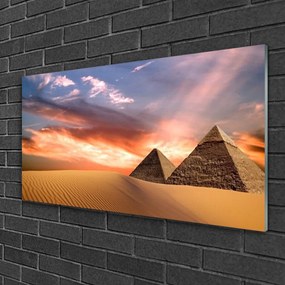 Obraz na skle Poušť Pyramidy 125x50 cm