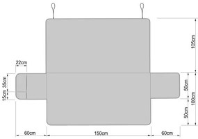 Potah na sedačku PARIS hnědý, 150 cm