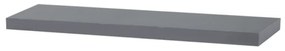 Nástěnná polička 90 cm, barva šedá - vysoký lesk