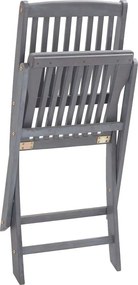 vidaXL Skládací zahradní židle s poduškami 4 ks masivní akáciové dřevo [3064579] Barva: antracitová