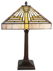 Pyramidová stolní lampa Tiffany – 31x31x48 cm
