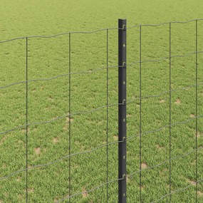 Euro plot s pilotem 10 x 1,4 m Ocel potažená PVC Šedá Síťovina 3336091