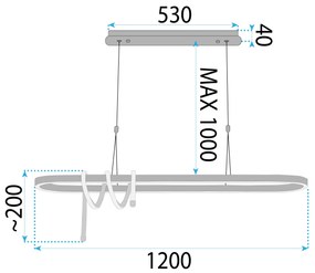 Toolight Toolight, LED stropní osvětlení 120cm, 32W, 3000K, LHJ040-CP, černá matná, OSW-50018
