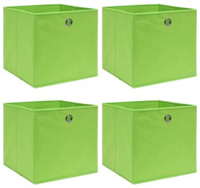 Úložné boxy 4 ks zelené 32 x 32 x 32 cm textil - Default Title