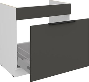 ARIA po | dolní skříňka 80 ZL 1S dřezová | 80 cm | PREMIUM BOX | bílá/šedá grafit
